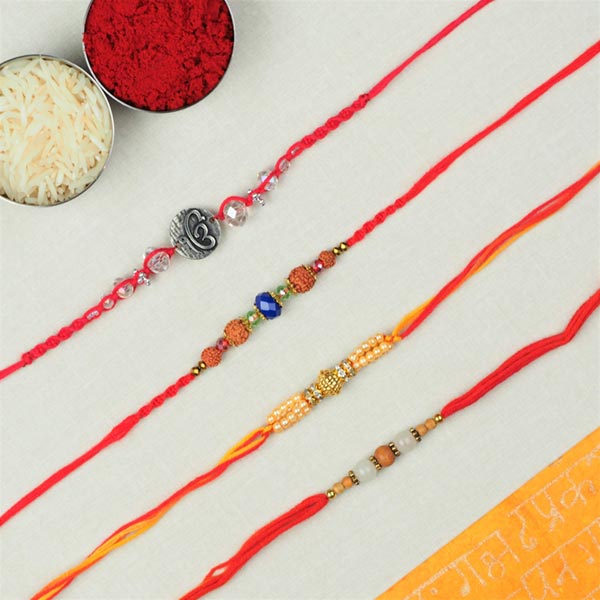Send Punjabi Style 4 Rakhi Set Online