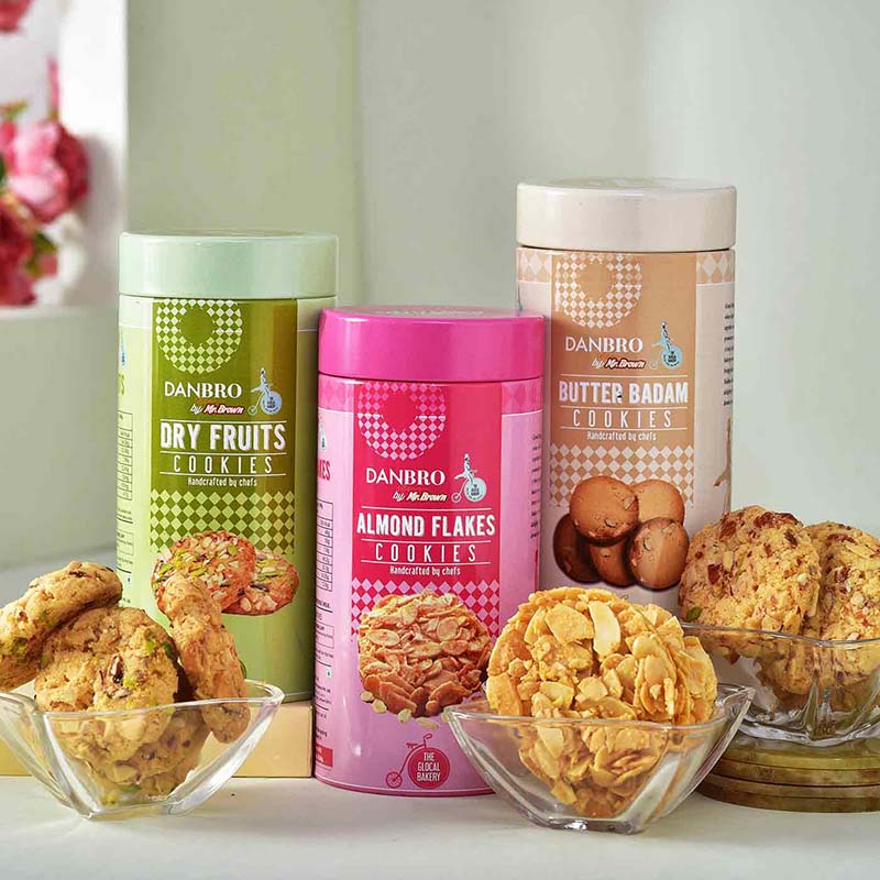 Send Set of 3 Devotional Rakhi and Cookie set Online