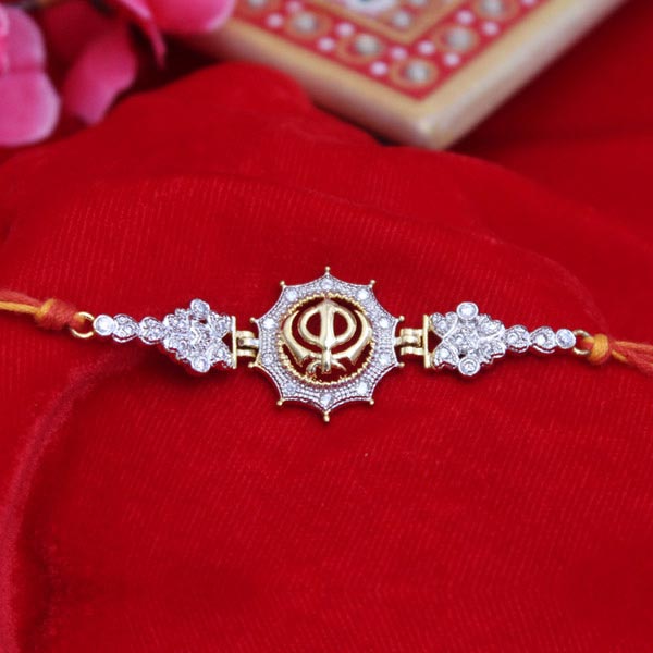 Send Khanda AD Stone Rakhi Online