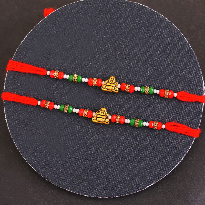 Send Double Buddha Rakhi Set Online