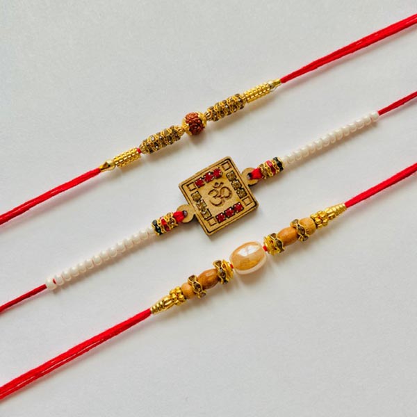 Send Premium Aum Three Rakhi Set - For UK Online